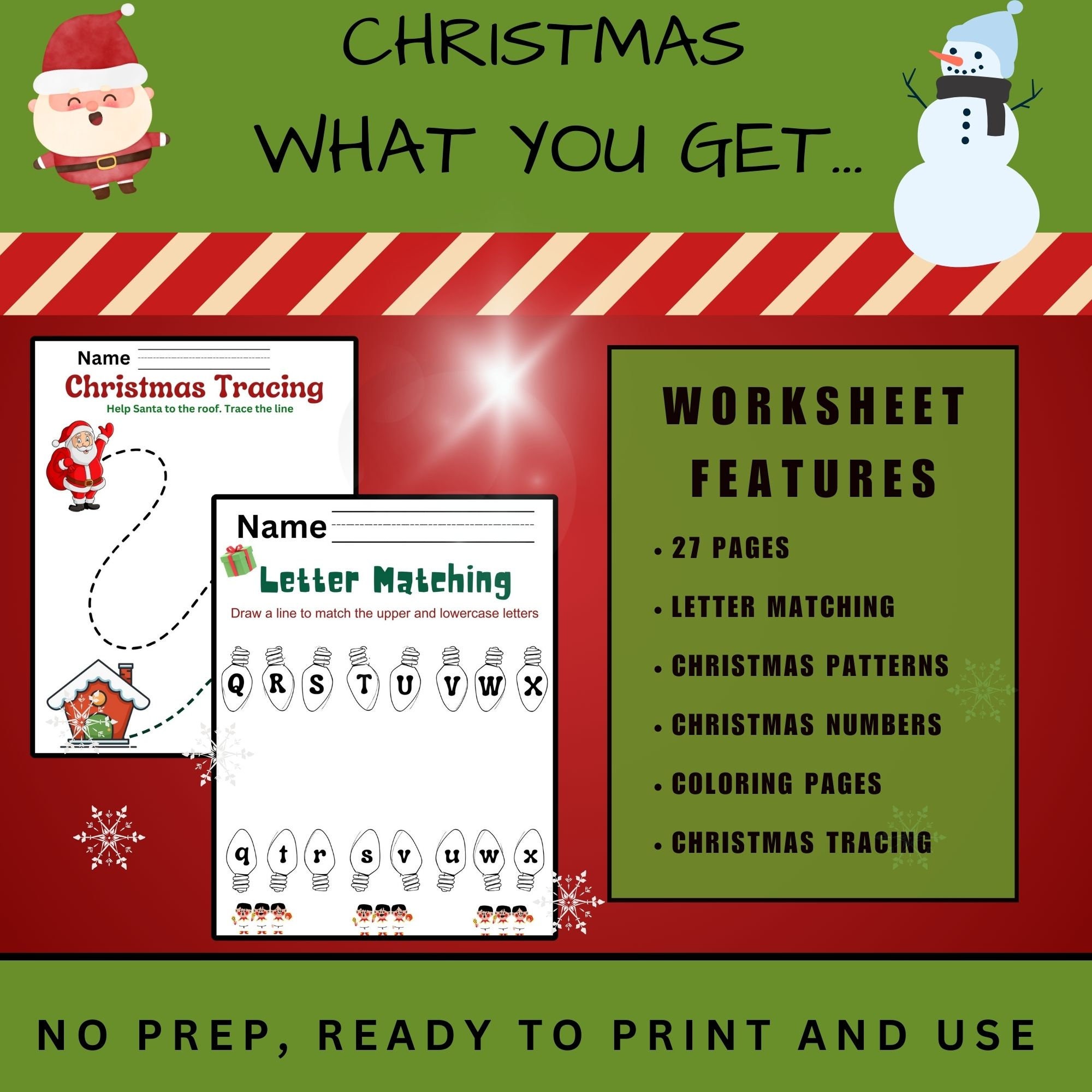 Printable Kids Christmas Activity Sheets PDF Printable - Etsy