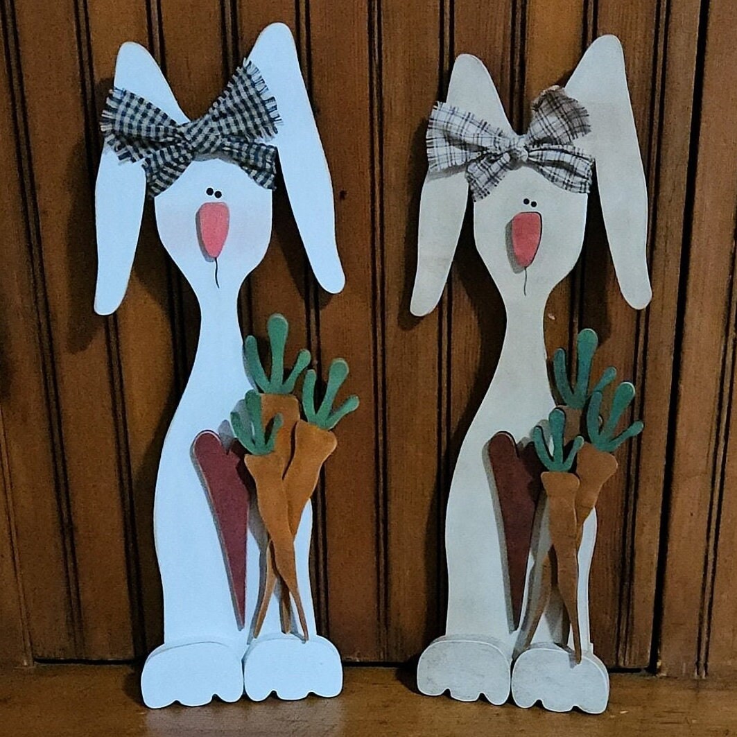 Primitive Easter Bunny Shelf Sitter, Easter Bunny, Wooden Bunny, Easter ...