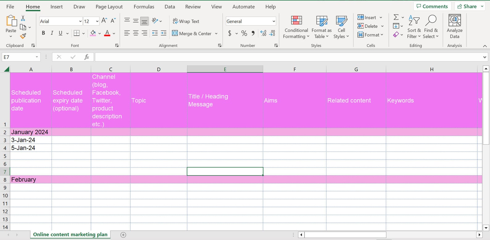 TEMPLATE | CUSTOMISABLE | EDITABLE Social Media Content Planning Spreadsheet Excel - Etsy