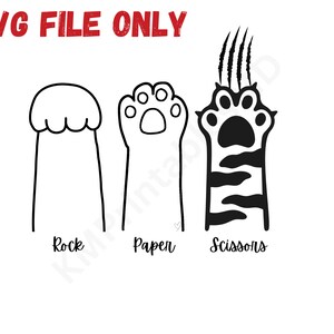 Cat Paw Rock Paper Scissors SVG, Razor Sharp Cat Claws Gift Apparel ...