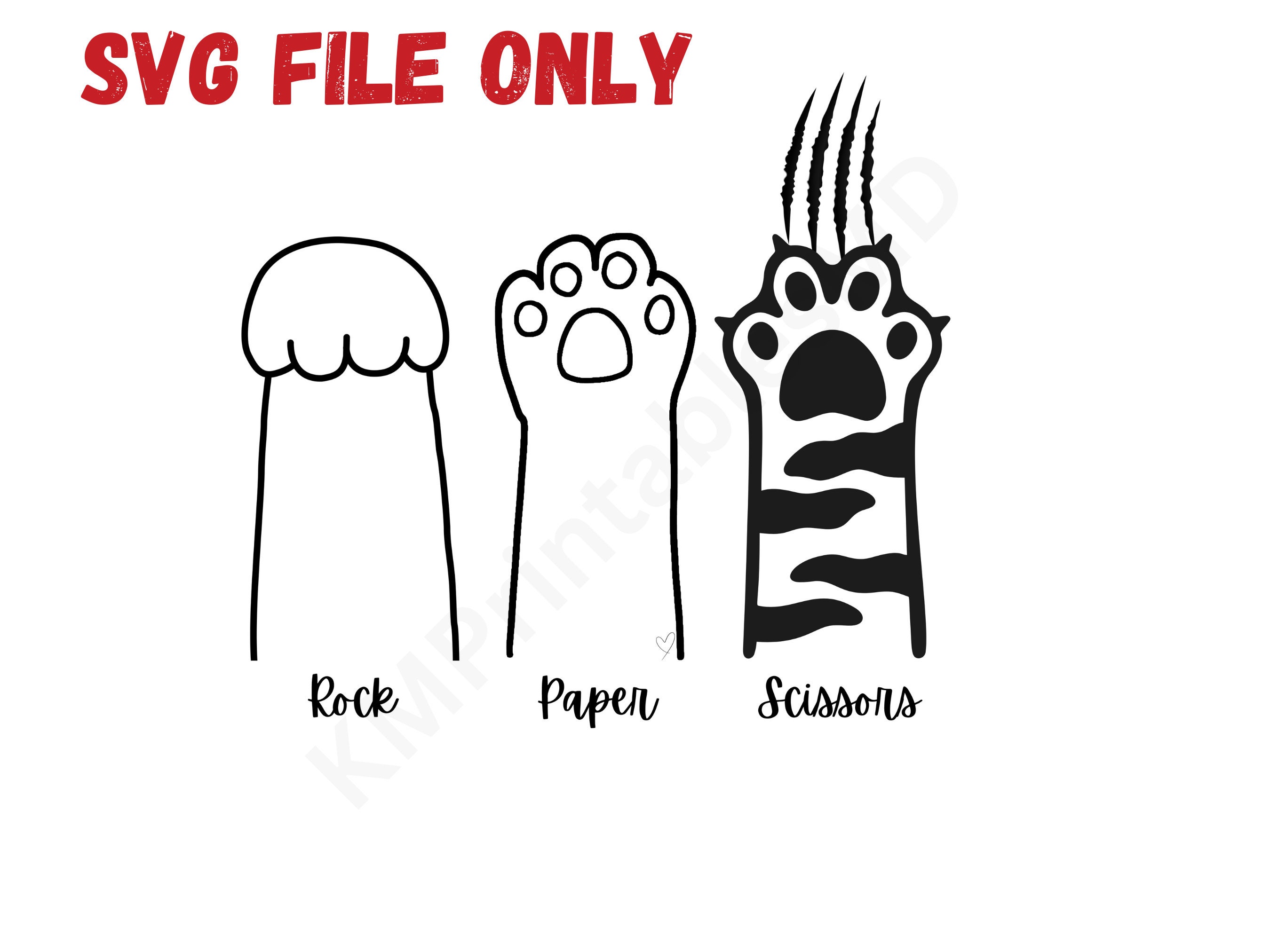 Cat Paw Rock Paper Scissors SVG, Razor Sharp Cat Claws Gift Apparel ...