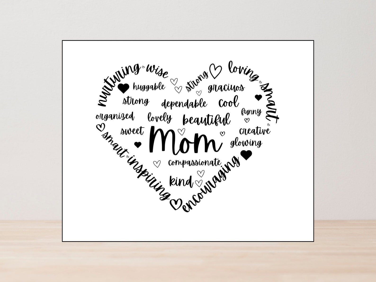 Heart Word Art Birthday New Mom Gift for Mom Mother's Day Gift ...