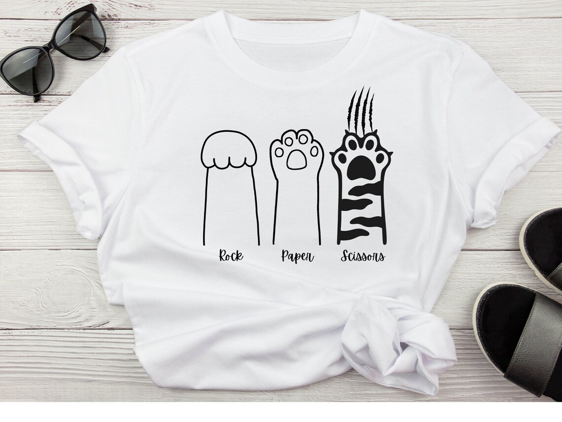 Cat Paw Rock Paper Scissors SVG, Razor Sharp Cat Claws Gift Apparel ...