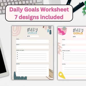 Daily Goal Planner Boho Digital Download, Undated Printable Tracker ...