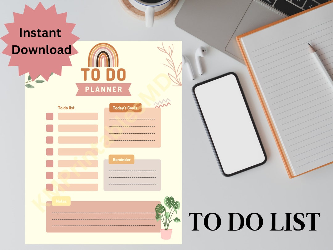 Download | Daily Planner | Undated | Cute | Boho | Check List | to Do ...