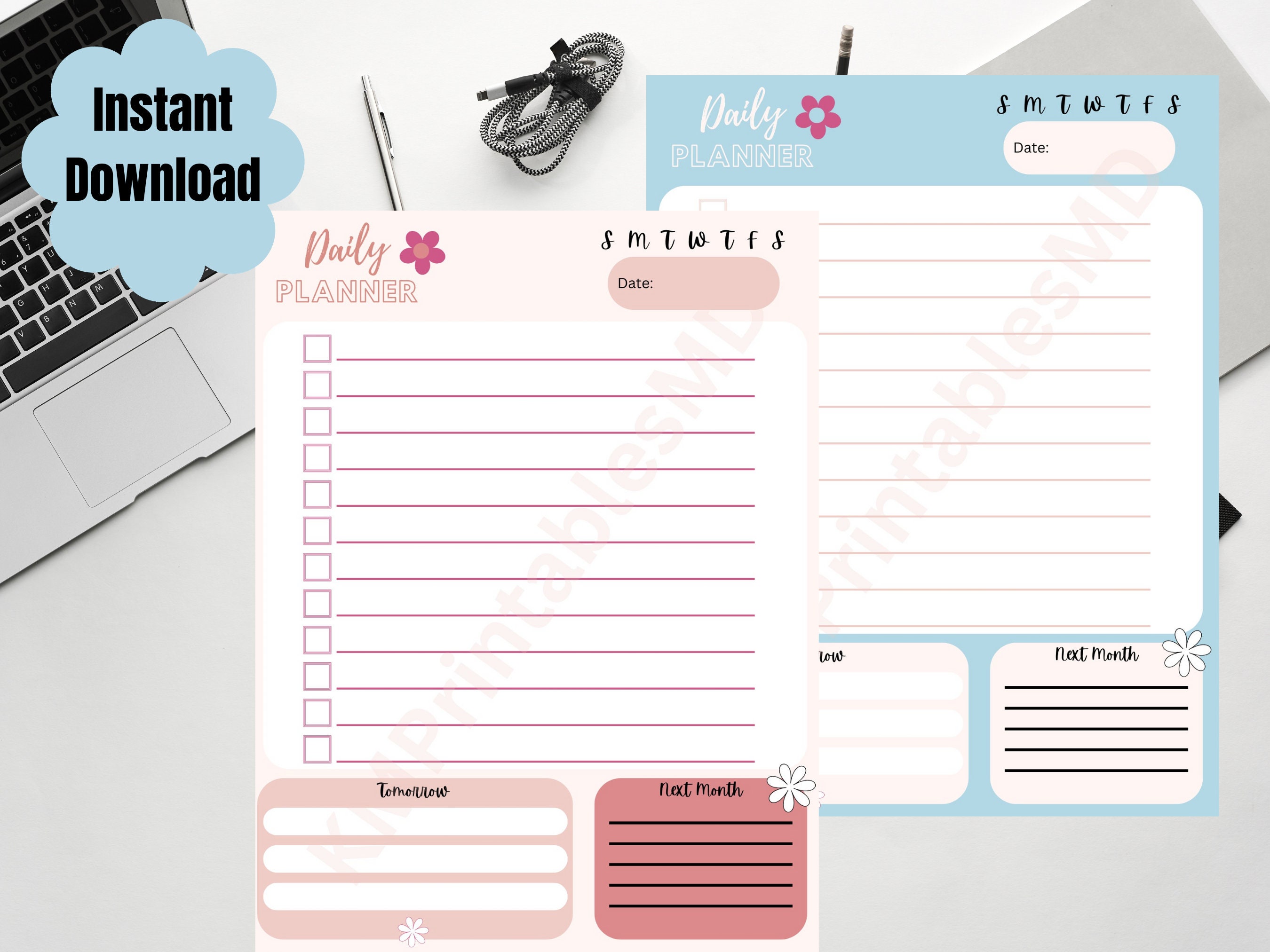 Daily Planner Printable Digital Download | Undated | Modern Lifestyle ...