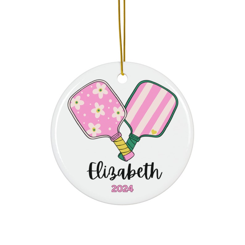 Personalized Pickleball Ceramic Preppy Ornament - Etsy