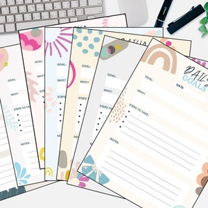 Daily Goal Planner Boho Digital Download, Undated Printable Tracker ...
