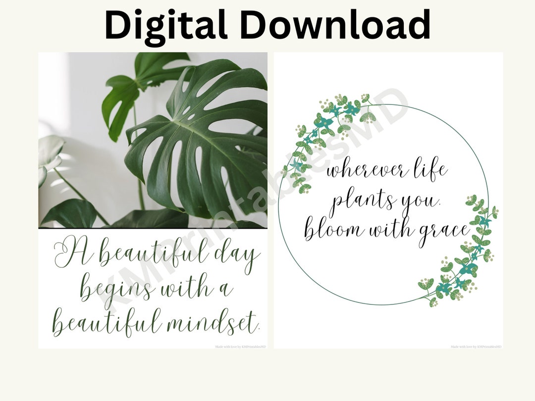 Botanical Quotes Frameable Motivational Printable Art, Modern Wall Art ...