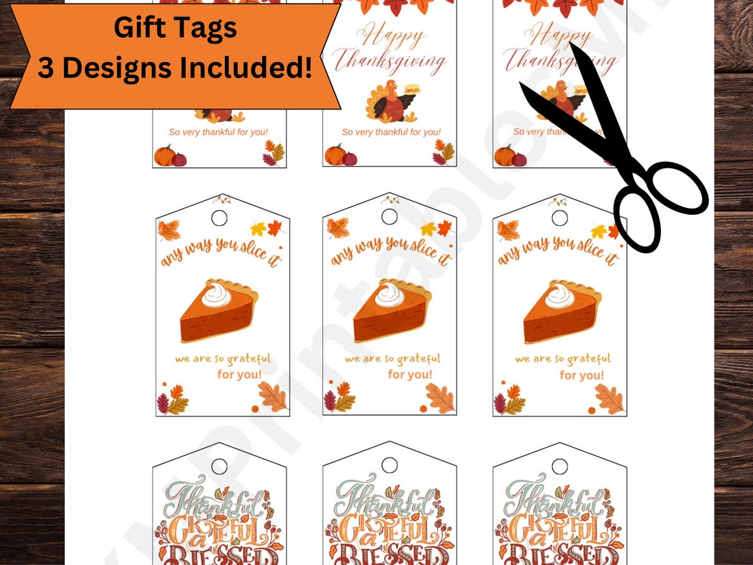 Thanksgiving | Fall Gift Tag | Printable | Grateful | Thankful for You ...