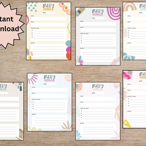 Daily Goal Planner Boho Digital Download, Undated Printable Tracker ...