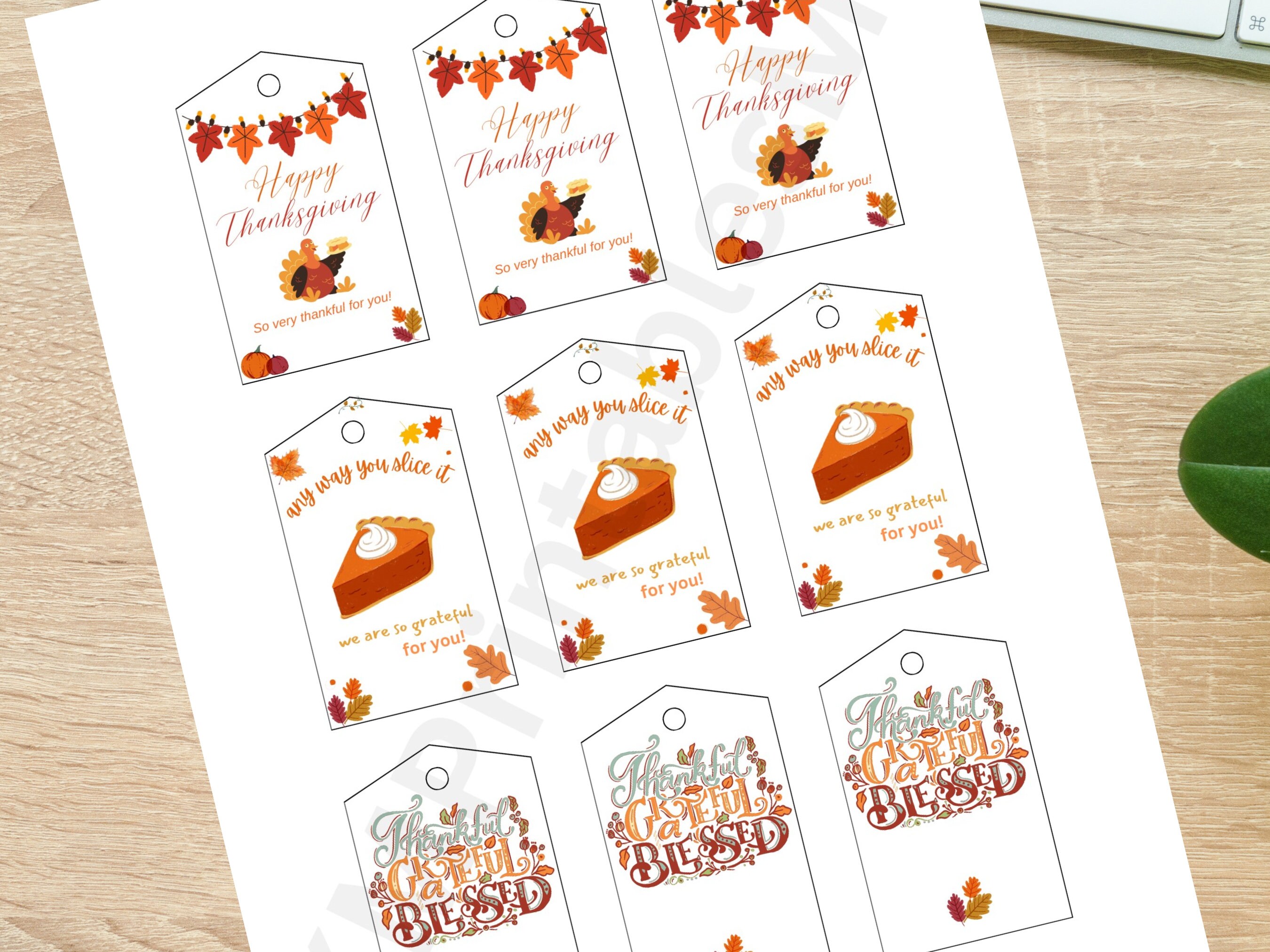 Thanksgiving | Fall Gift Tag | Printable | Grateful | Thankful for You ...