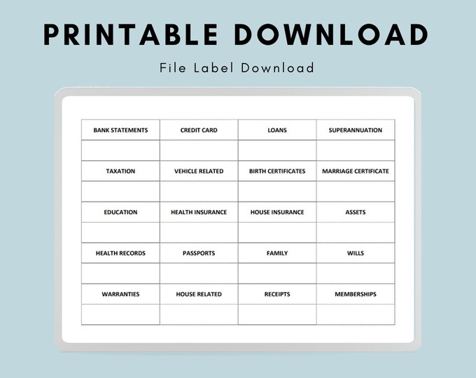 Custom File Folder Labels Home File Box Labels Home Records Labels File ...