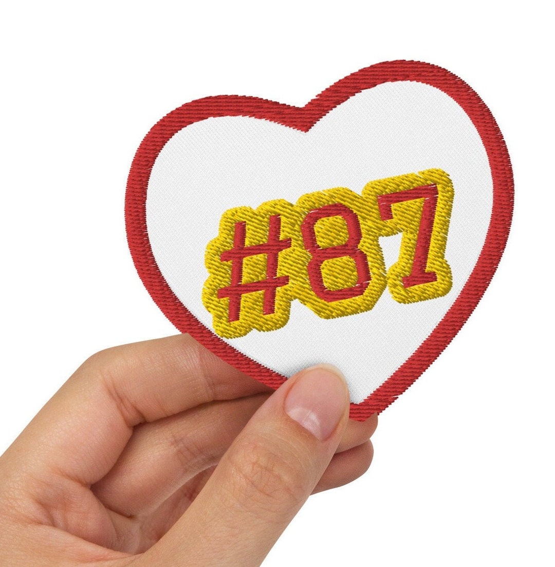 Travis Kelce #87 Heart Embroidered Patches, Travis Kelce Patch, Kansas ...