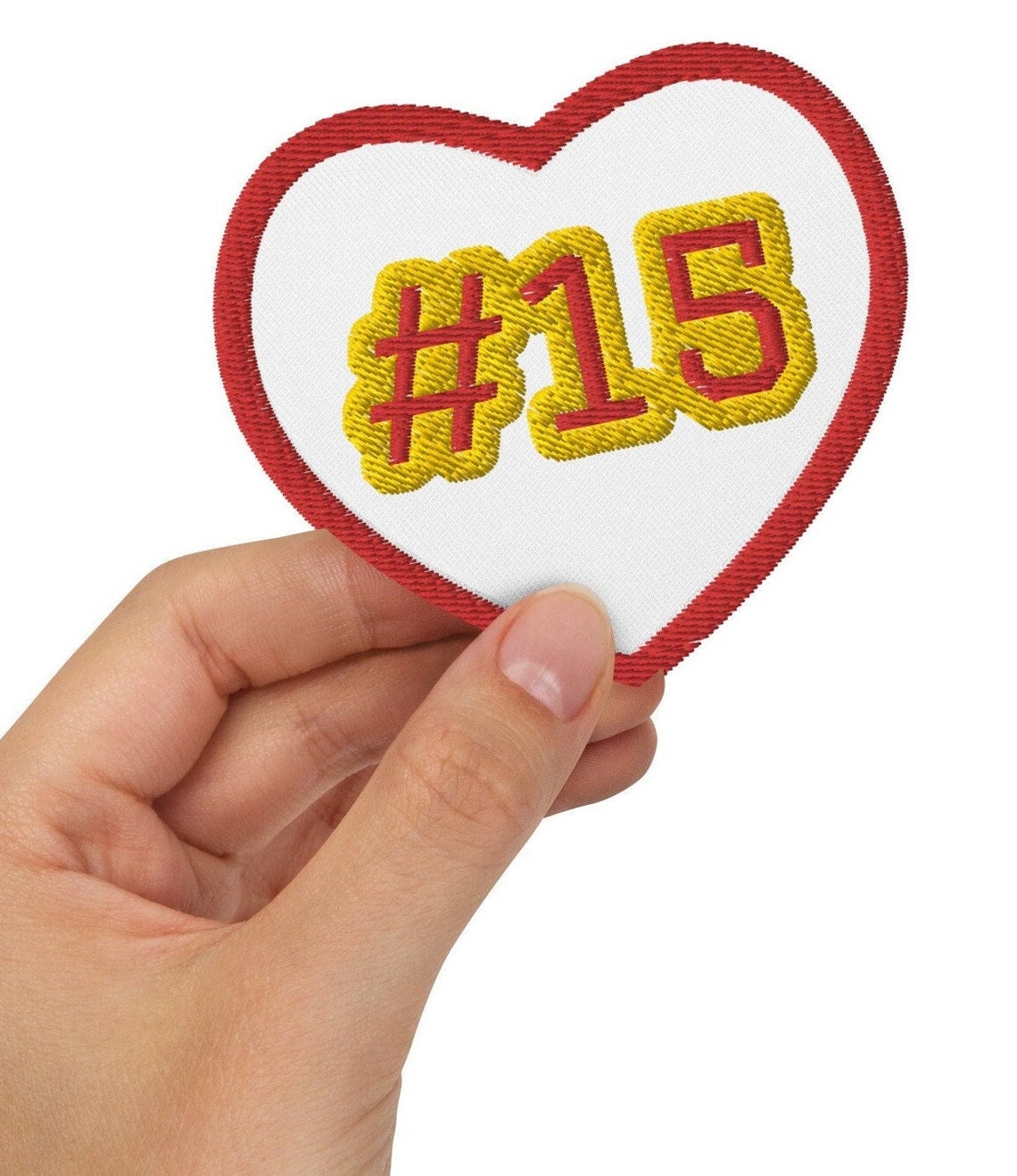 Patrick Mahomes #15 Iron on Heart Patch, Kansas City Chiefs, Superbowl ...