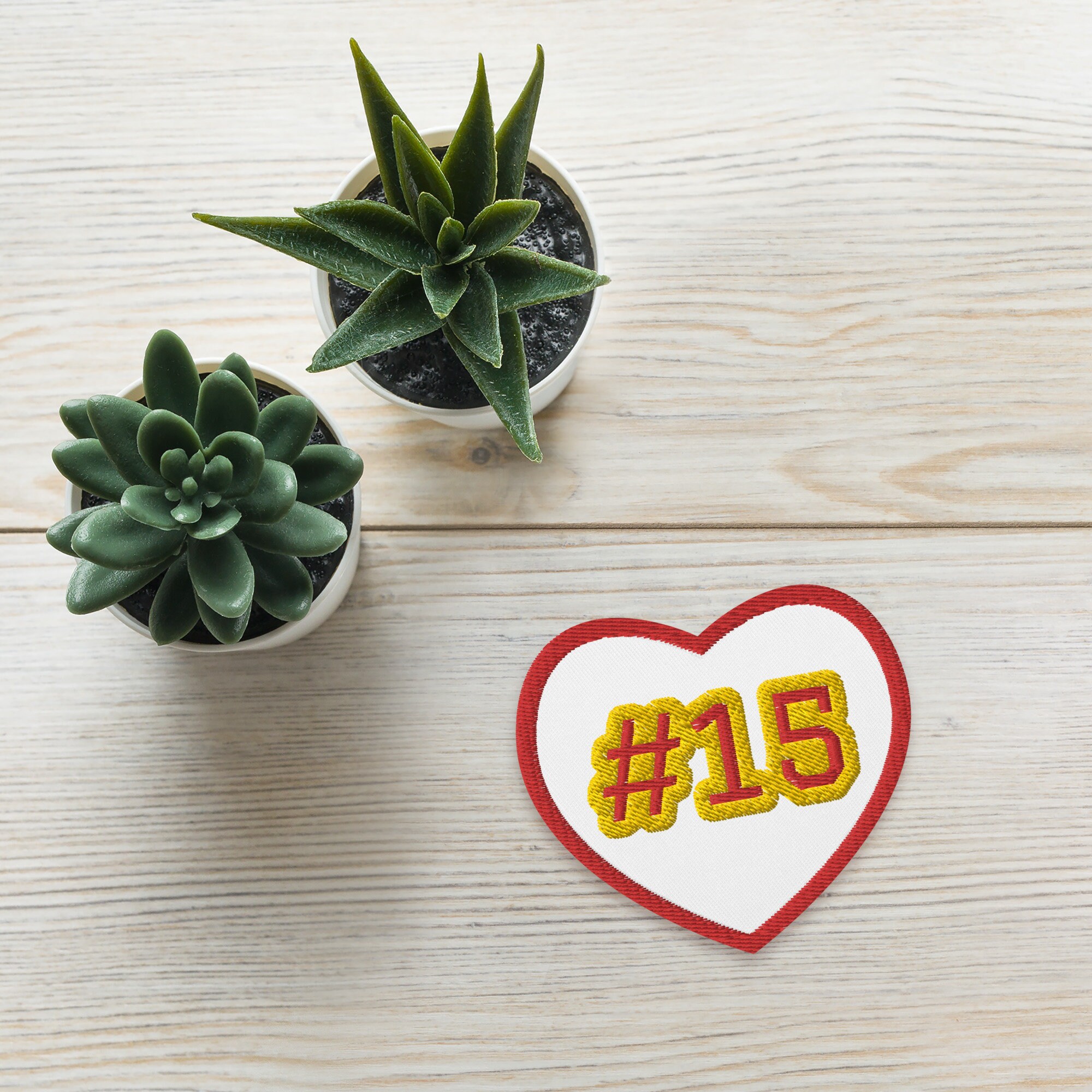 Patrick Mahomes #15 Iron on Heart Patch, Kansas City Chiefs, Superbowl ...