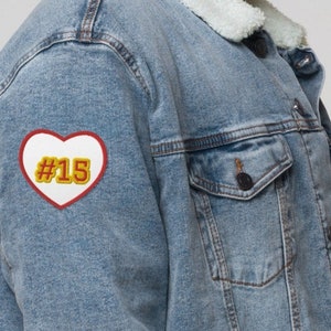 Patrick Mahomes #15 Iron on Heart Patch, Kansas City Chiefs, Superbowl ...
