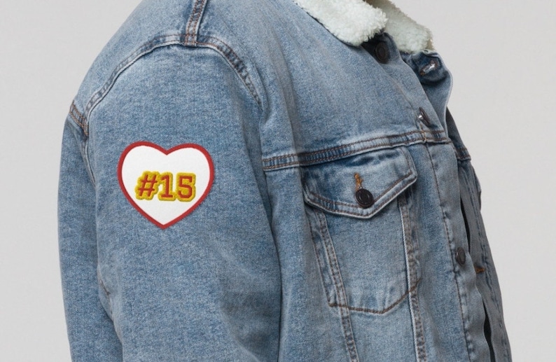 Patrick Mahomes #15 Iron on Heart Patch, Kansas City Chiefs, Superbowl ...
