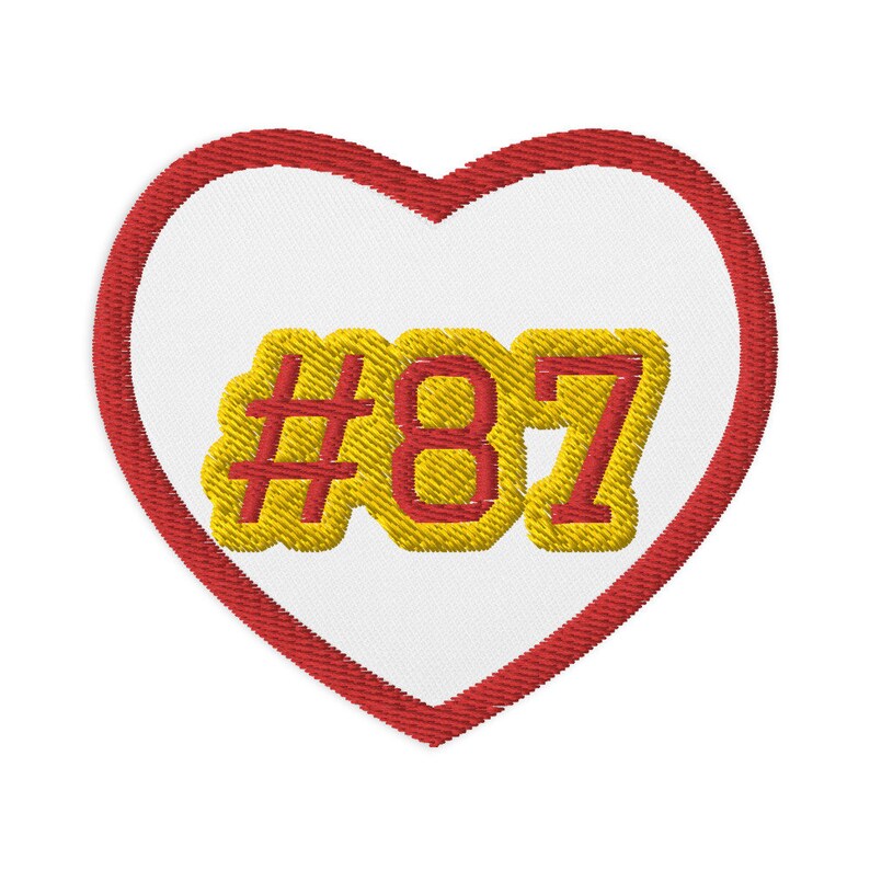 Travis Kelce #87 Heart Embroidered Patches, Travis Kelce Patch, Kansas ...
