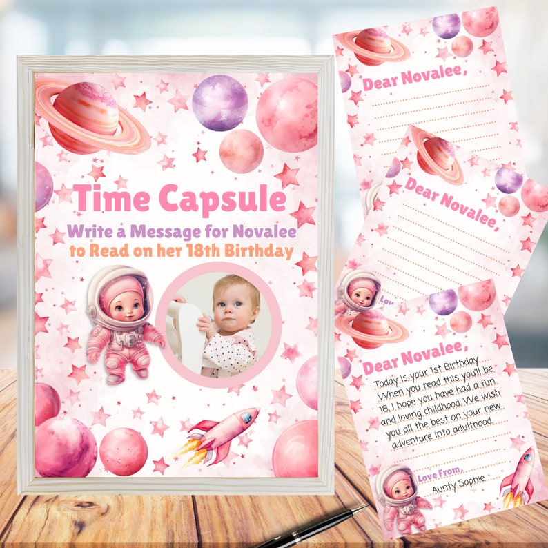Time Capsule, Pink Space Themed Party Game, First Birthday Idea - Etsy