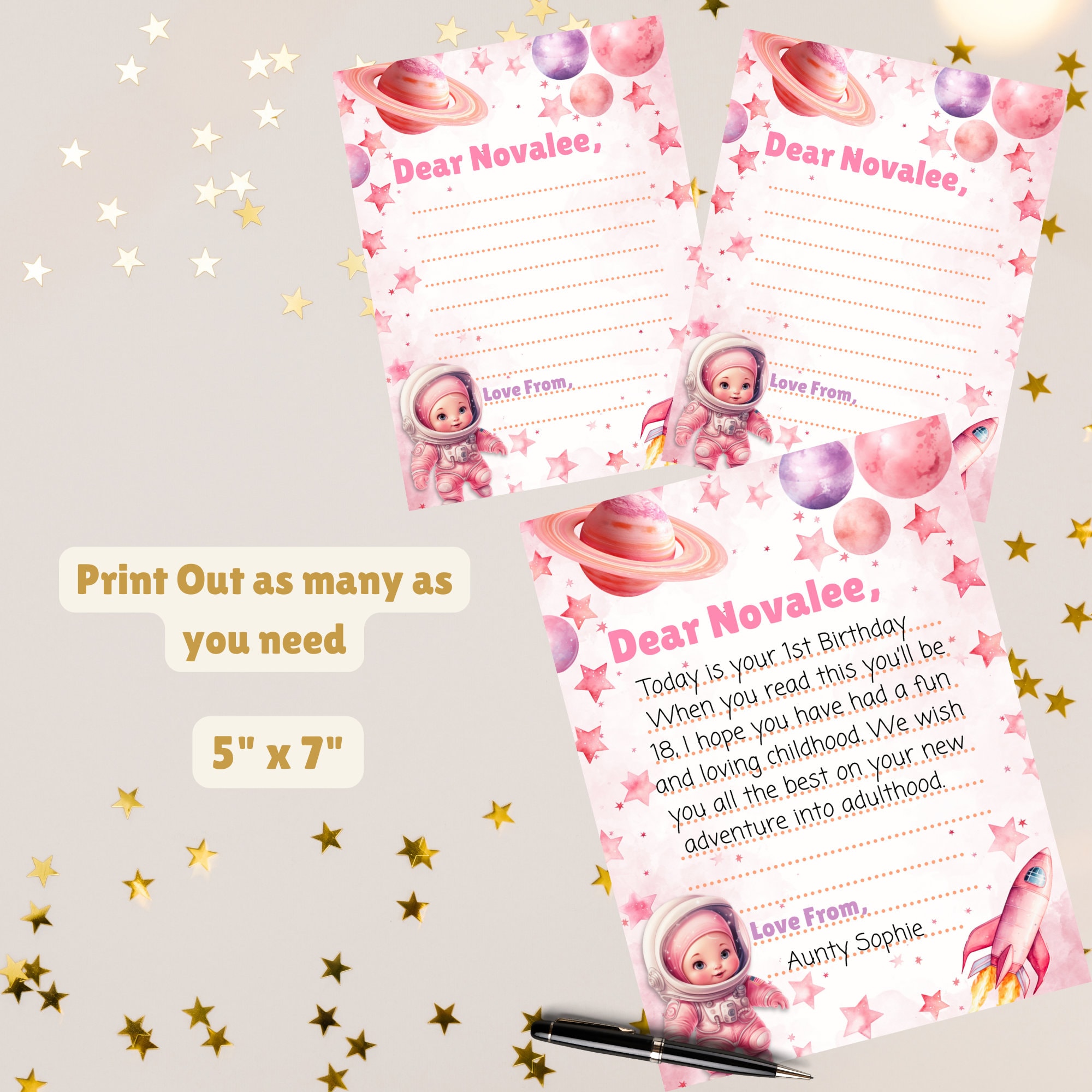 Time Capsule, Pink Space Themed Party Game, First Birthday Idea - Etsy