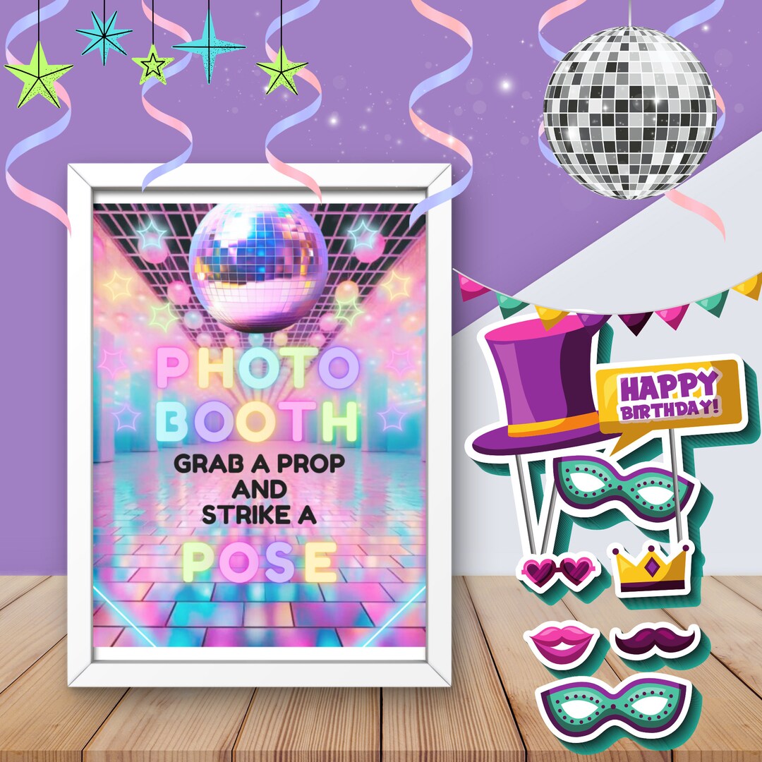 Editable Kids Disco Dance Party Custom Signs, Disco Birthday Party ...