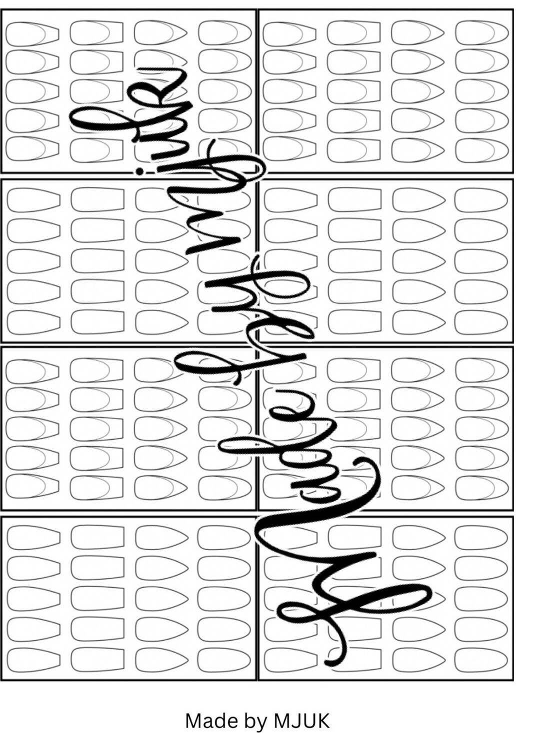 Nail Bead Nail Ratio Sheet. A4 - Etsy