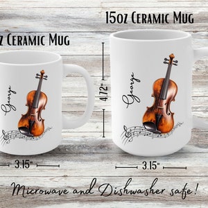 Custom Name Violin Player, Gifts for Men, Violin Coffee Mug ...