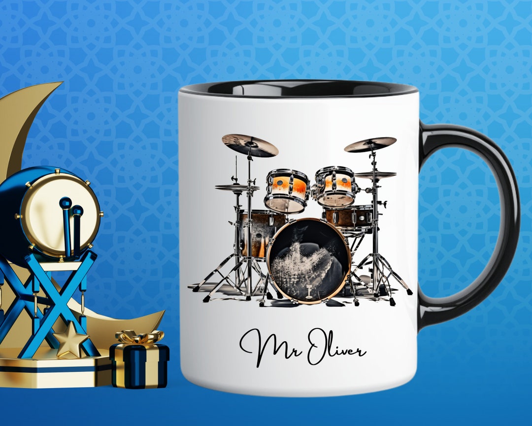 Color Mug, Personalized Drum Mug, Birthday Gift, Drum Player Gift ...