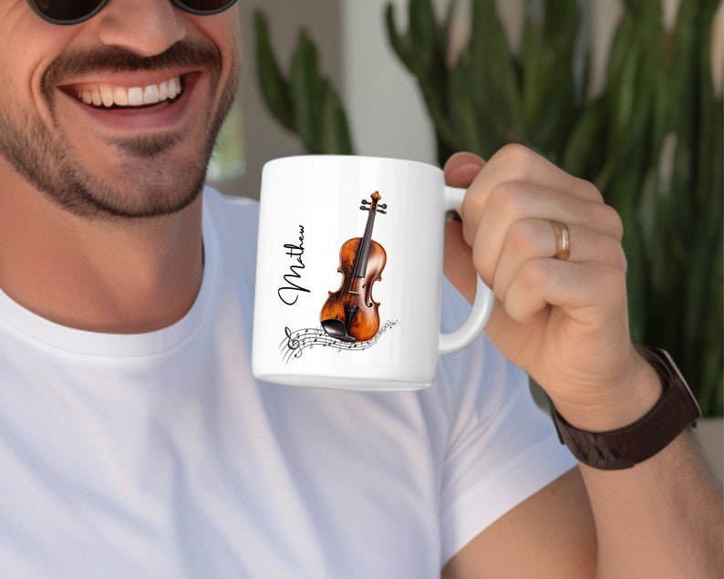 Custom Name Violin Player, Gifts for Men, Violin Coffee Mug ...