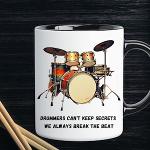 Color Mug, Personalized Drum Mug, Birthday Gift, Drum Player Gift ...