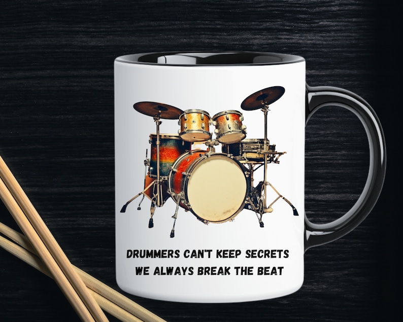 Color Mug, Personalized Drum Mug, Birthday Gift, Drum Player Gift ...