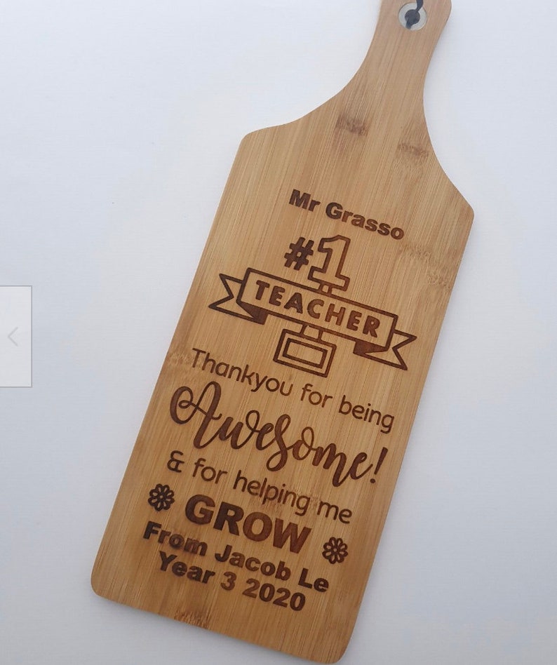 Personalised Bamboo Engraved Serving Board Teachers Gift - Etsy