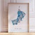 Iran Map Print Minimal Style Blue Wall Art, Iran Art Print Decor for ...