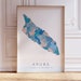 Aruba Designer Map Print Blue Wall Art, Aruba Art Print Decor for Home ...