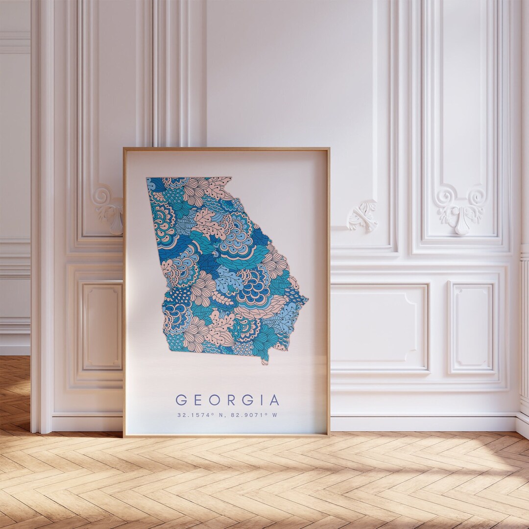 Georgia State Map for Office, Home, & Gift - Georgia State Travel Map ...