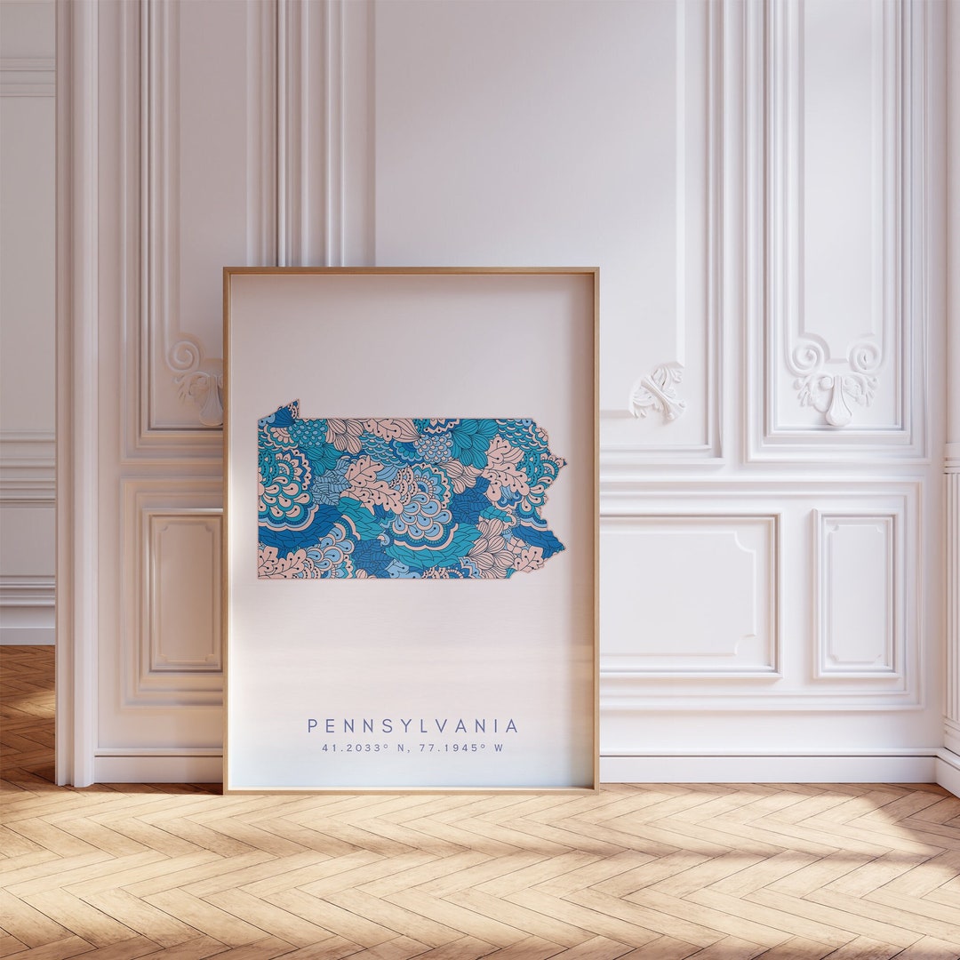 Pennsylvania State Map for Office, Home, & Gift - Pennsylvania State ...