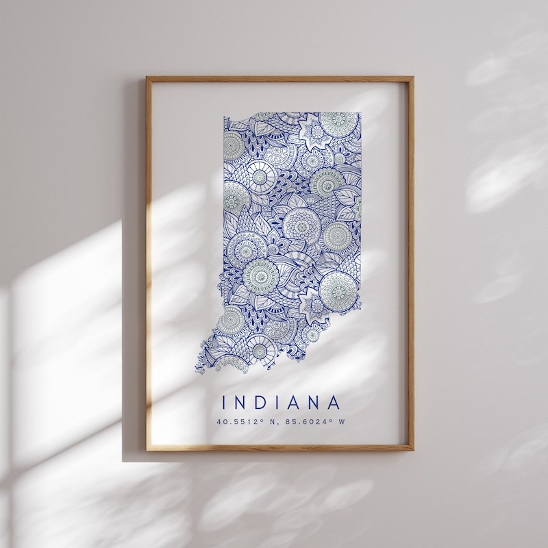 Indiana Map - Etsy