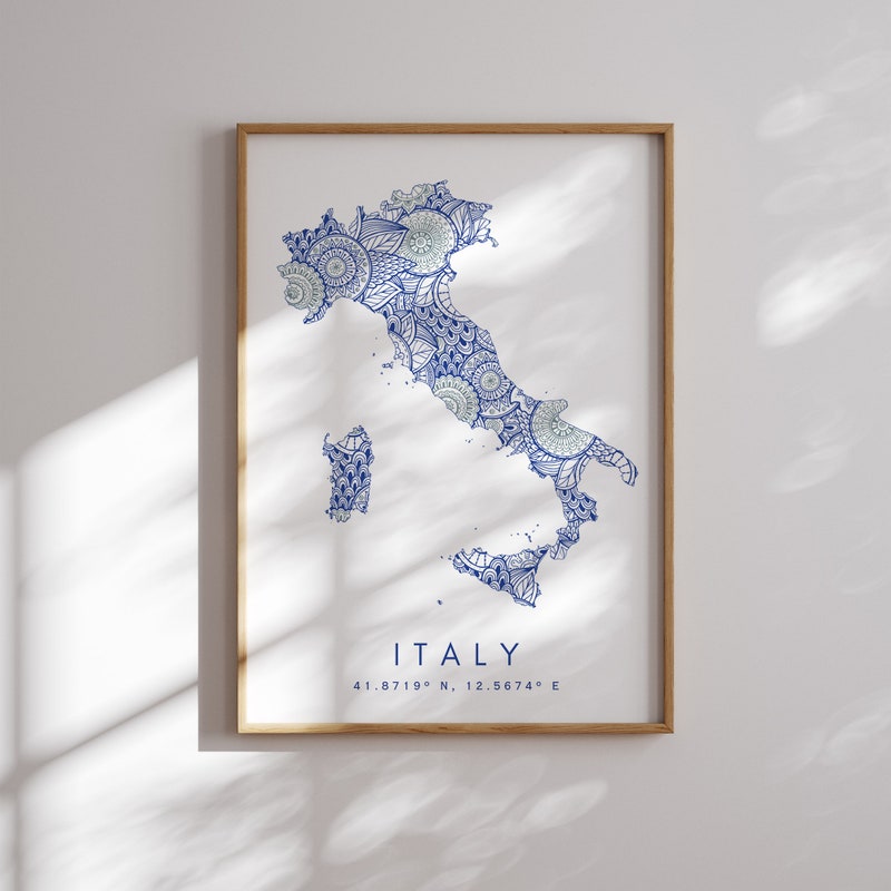 Italy Map - Etsy