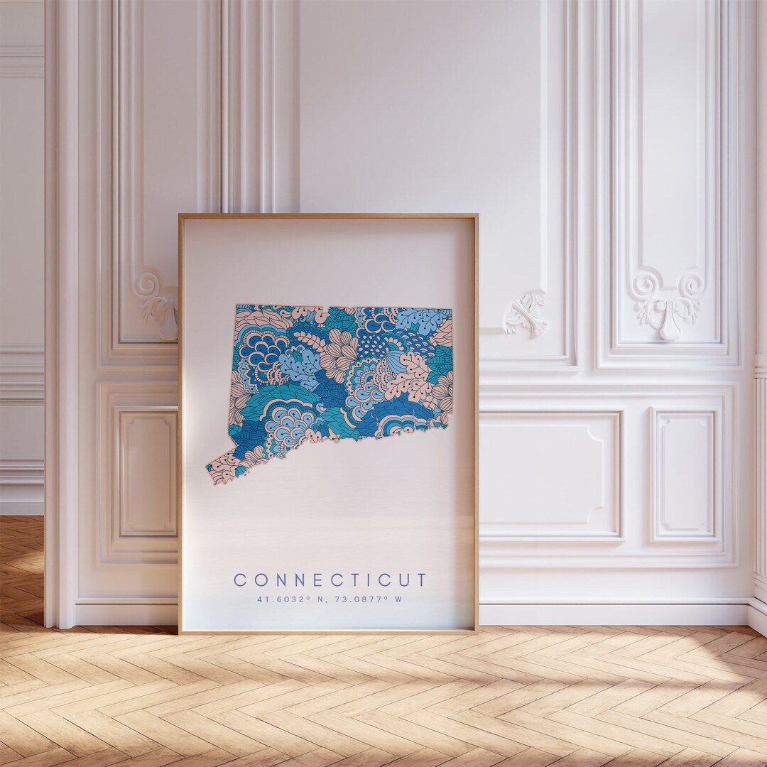 Connecticut Map for Office, Home, & Gift - Connecticut State Travel Map ...