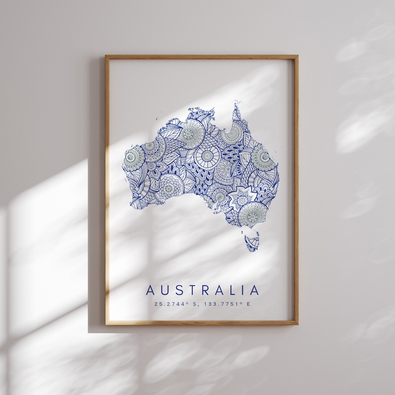 Australia Map Wall Art - Etsy