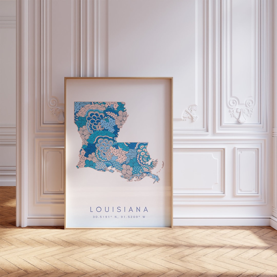Louisiana State Map for Office, Home, & Gift - Louisiana State Travel ...