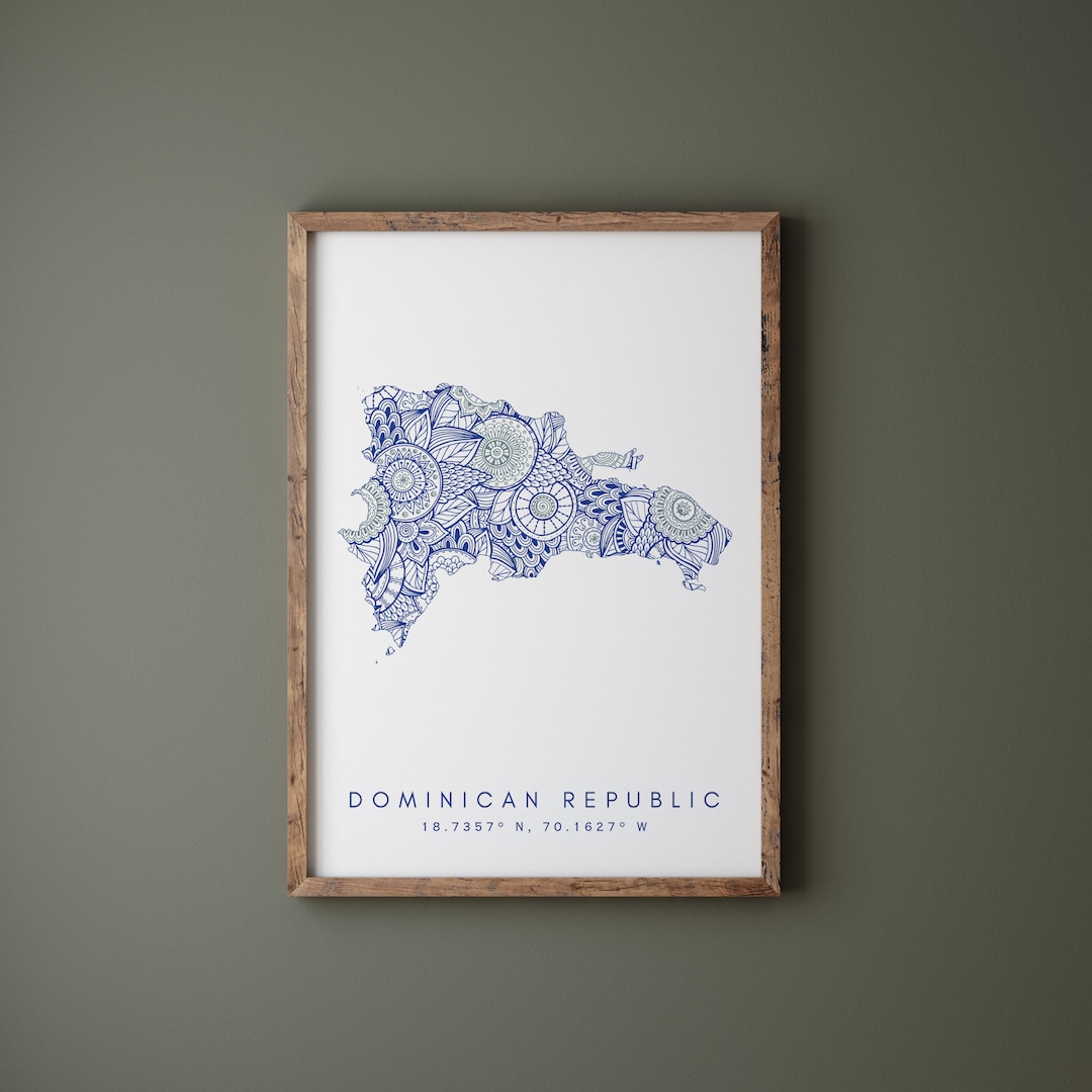 República Dominicana mapa imprimir estilo minimalista arte de - Etsy México