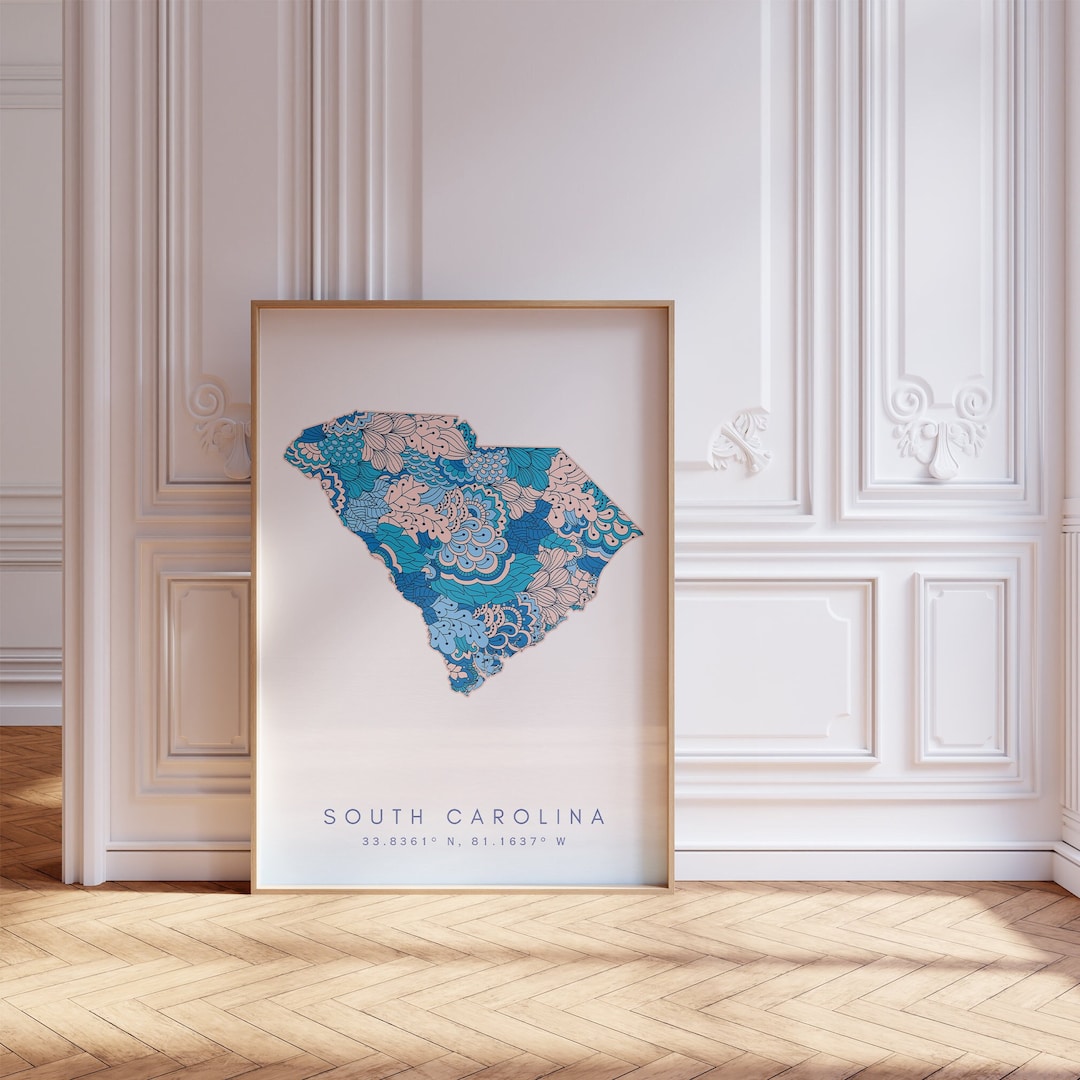 South Carolina State Map for Office, Home, & Gift - South Carolina ...