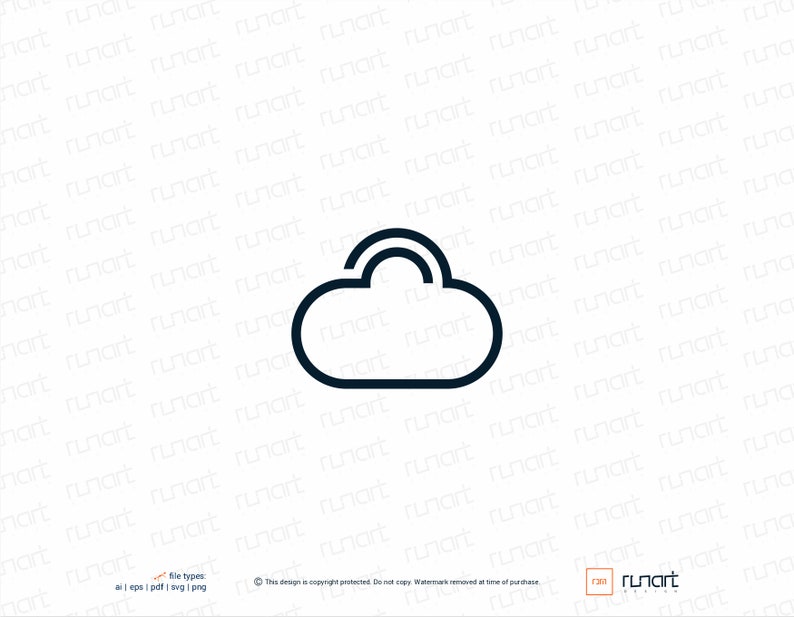 Cloud-shaped Logo: Unique Design for Your Business or Your Client. 100% ...