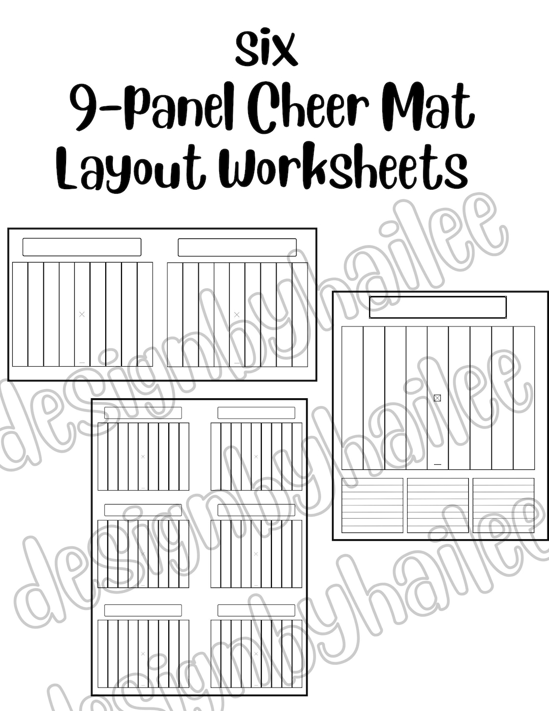 Cheer Mat Layout Worksheets PDF - Etsy