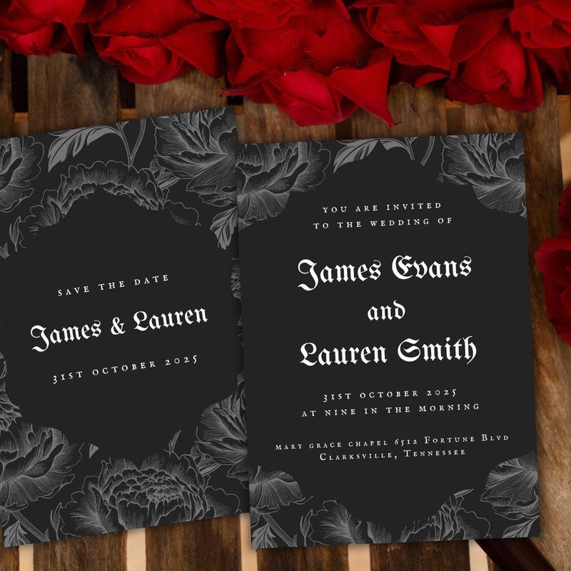 Gothic Wedding Invitations - Etsy