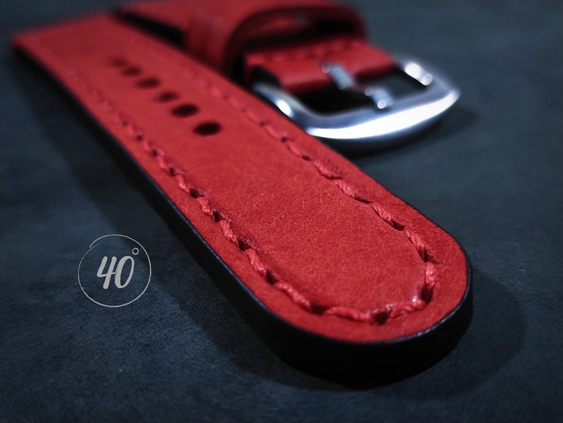 Red Pueblo Leather Watch Strap, Red Watch Strap, Leather Watch Band ...