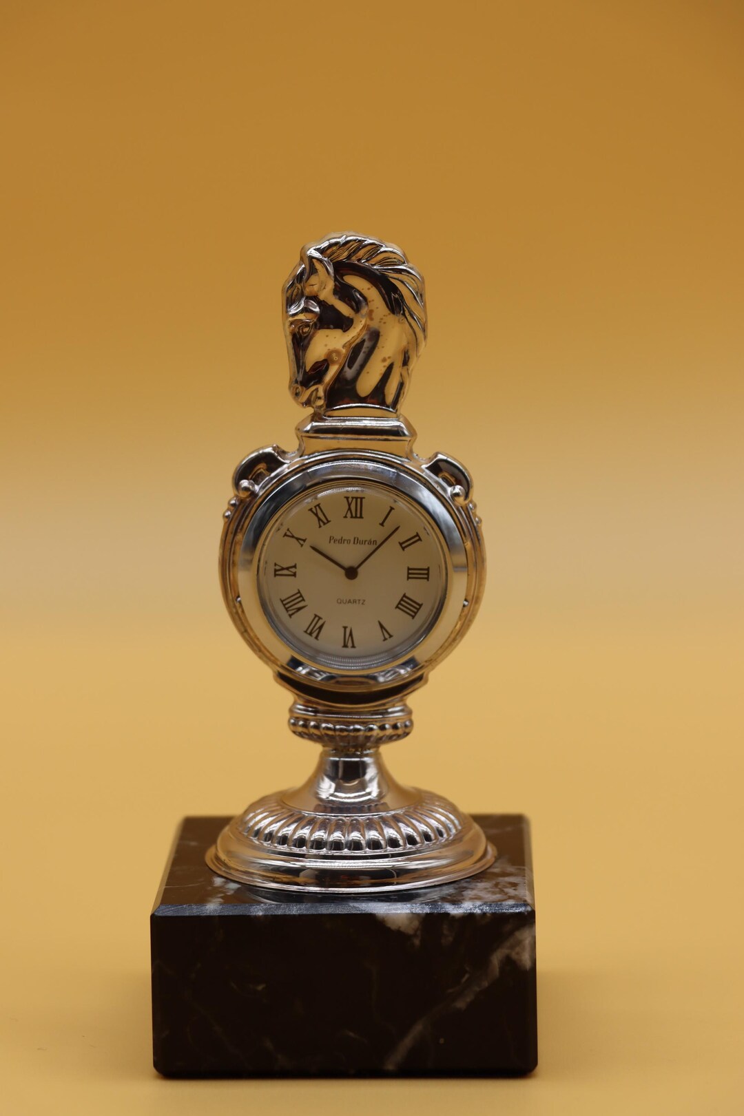 Pedro Durán Vintage Equs Desk Clock Paperweight With Solid Marble Base ...