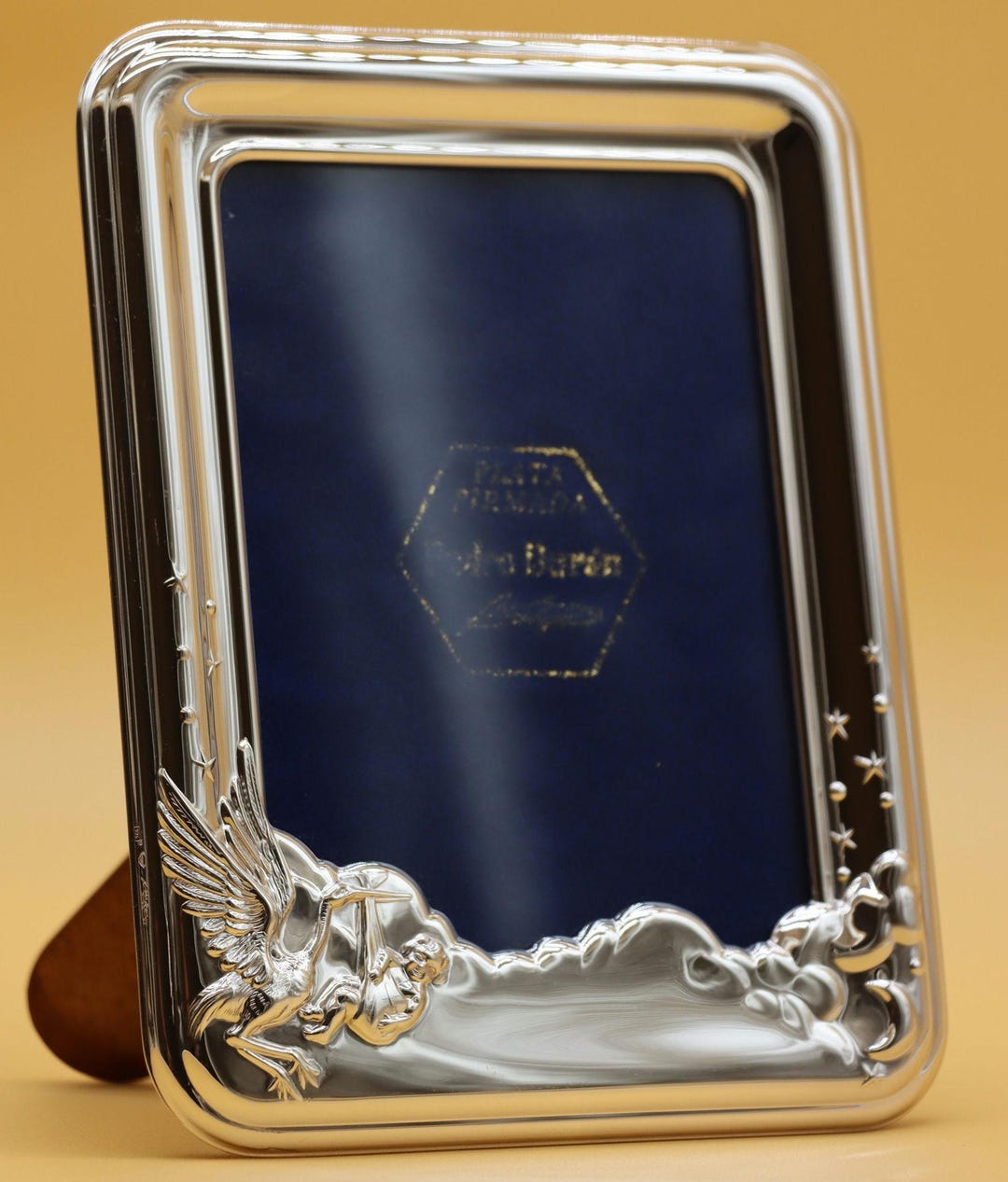 Original Pedro Durán Sterling Silver Baby Photo Frame – Stork & Newborn ...